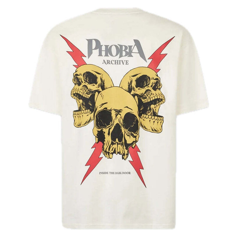 Phobia Vos T-shirt With Red "screaming Skulls" - White Bianco Uomo ...