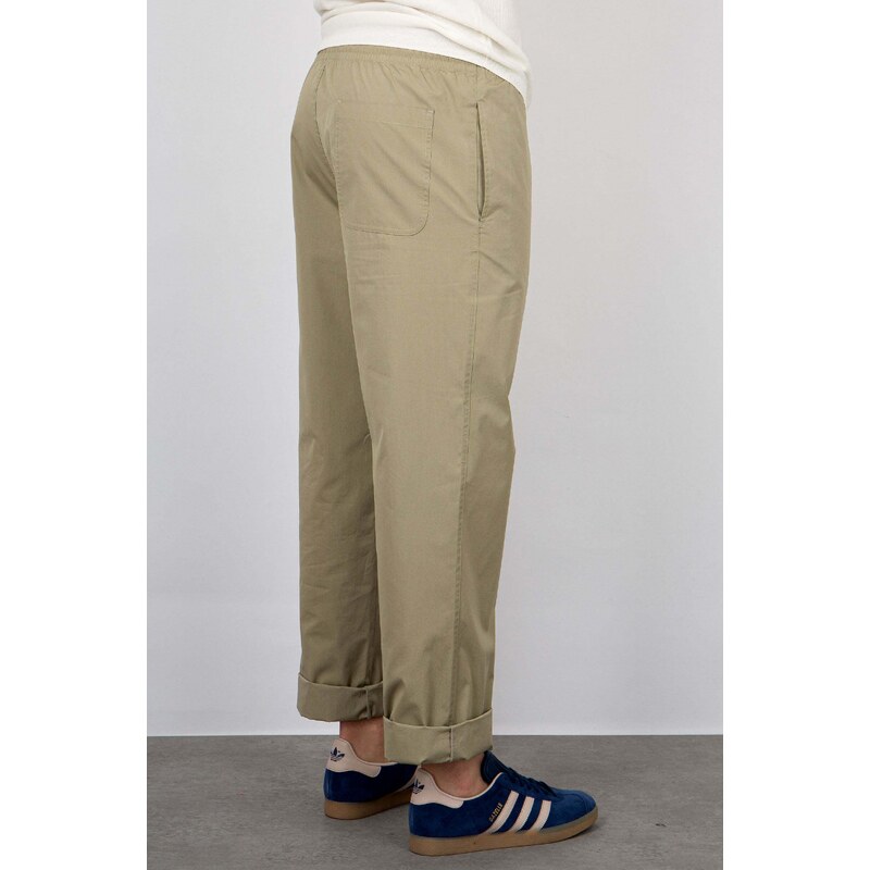 Aspesi Pantalone Ventura In Popeline Di Cotone Verde Chiaro Uomo - Stileo.it