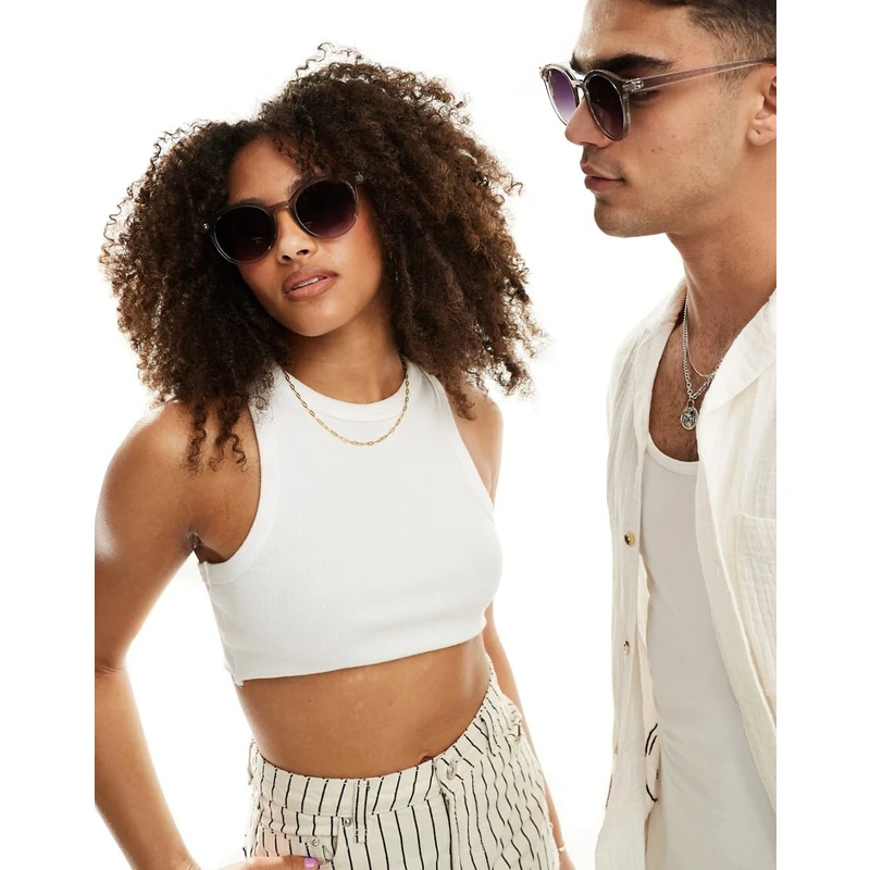 AJ Morgan - Low Key - Occhiali da sole rotondi grigi-Grigio - Stileo.it