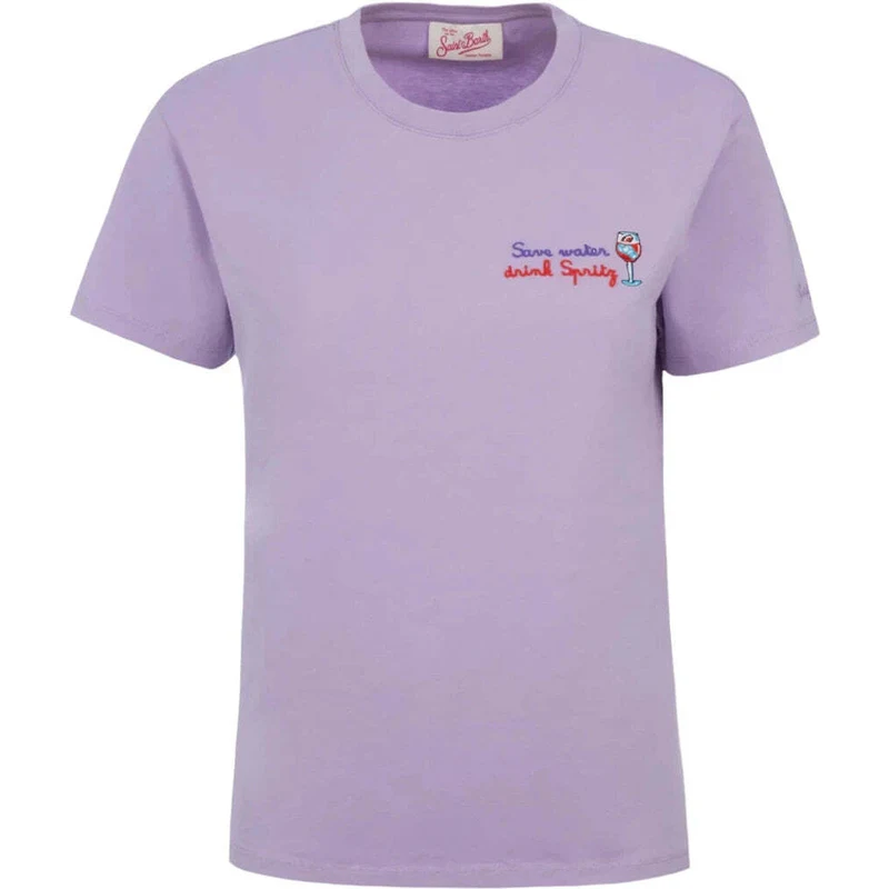 Mc2 Saint Barth T-Shirt Emilie in Cotone con Ricamo "Spritz di Gioia" - Stileo.it