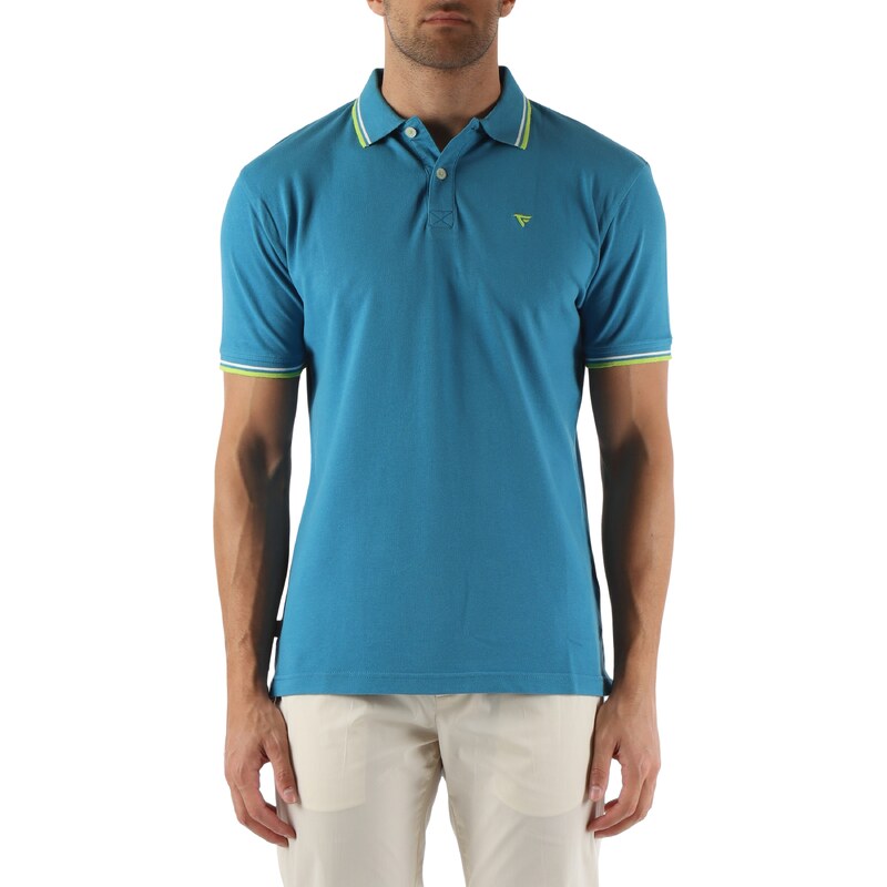 FRED MELLO Polo in cotone piquet con ricamo logo frontale ...