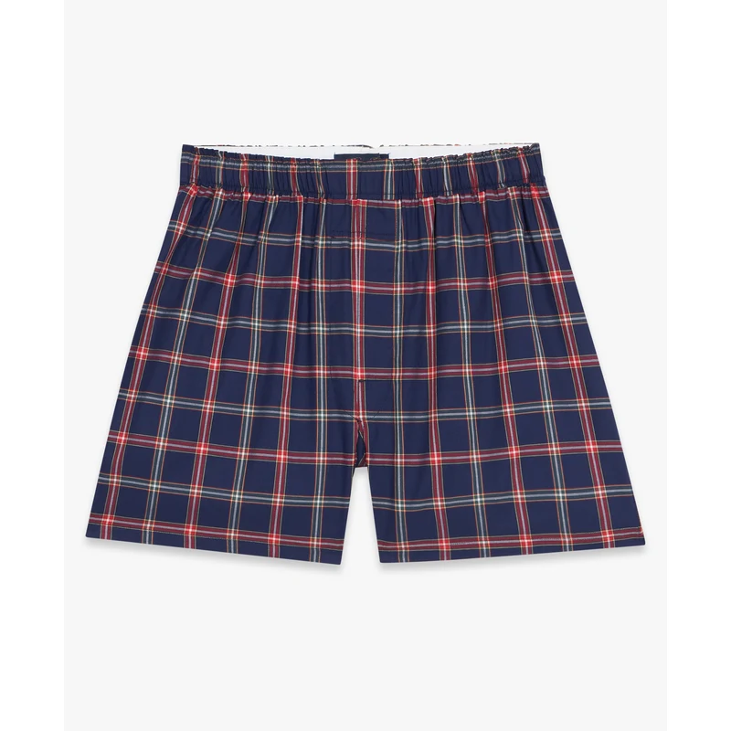 Brooks Brothers Navy Check Cotton Boxers - Uomo Intimo Navy L - Stileo.it
