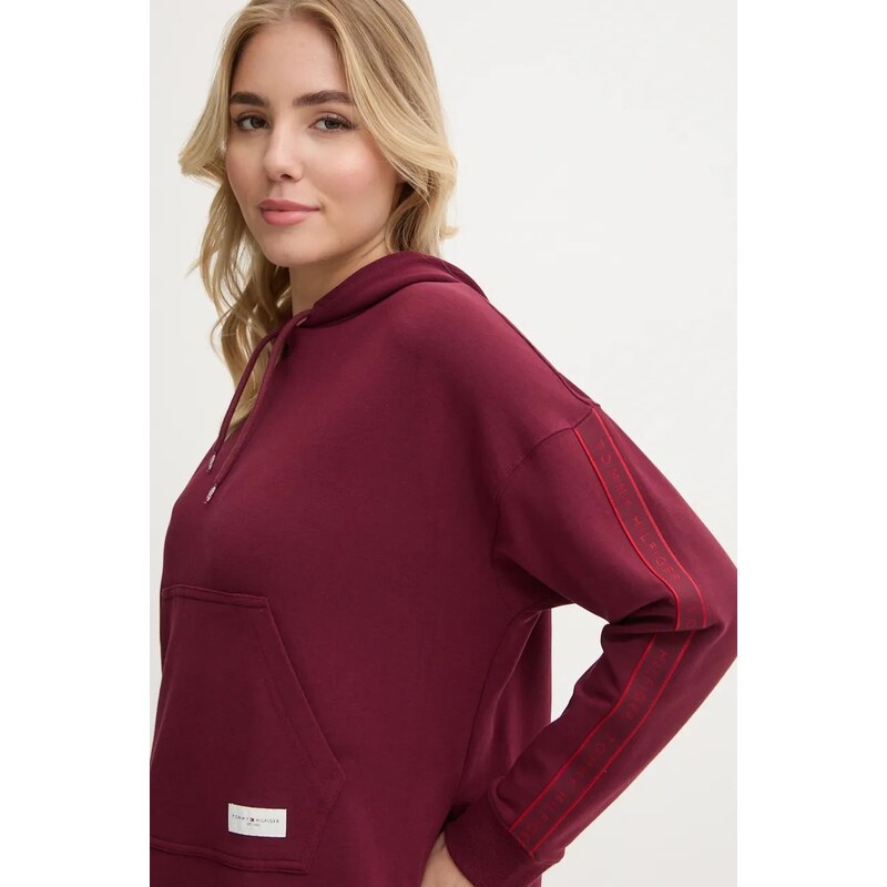 Tommy Hilfiger felpa lounge colore granata con cappuccio UW0UW04783 ...