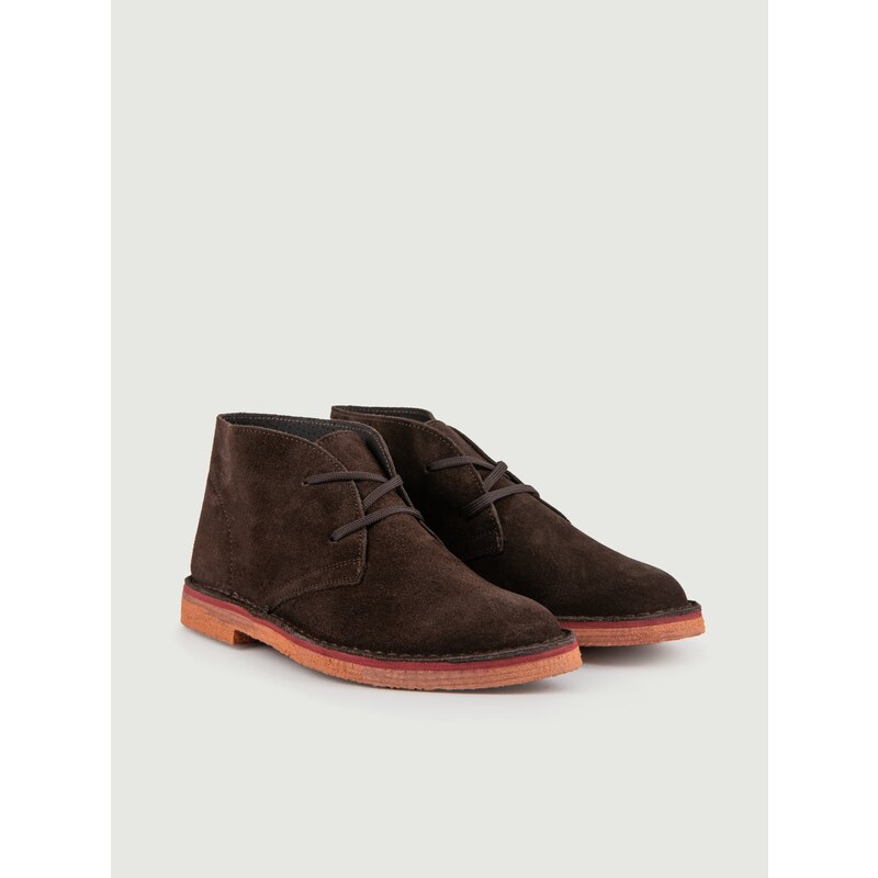 ANDREA MORANDO POLACCHINO DESERT BOOT IN CAMOSCIO TESTA MORO CON SUOLA ...