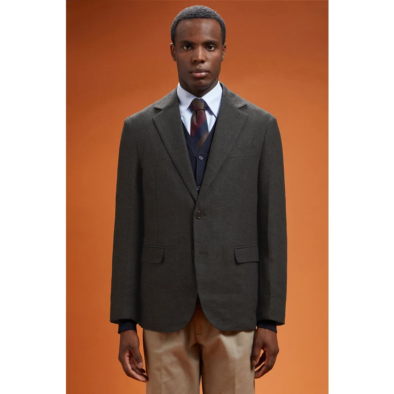 Doppelganger Giacca uomo classica monopetto Wool Blend disegno spinato ...