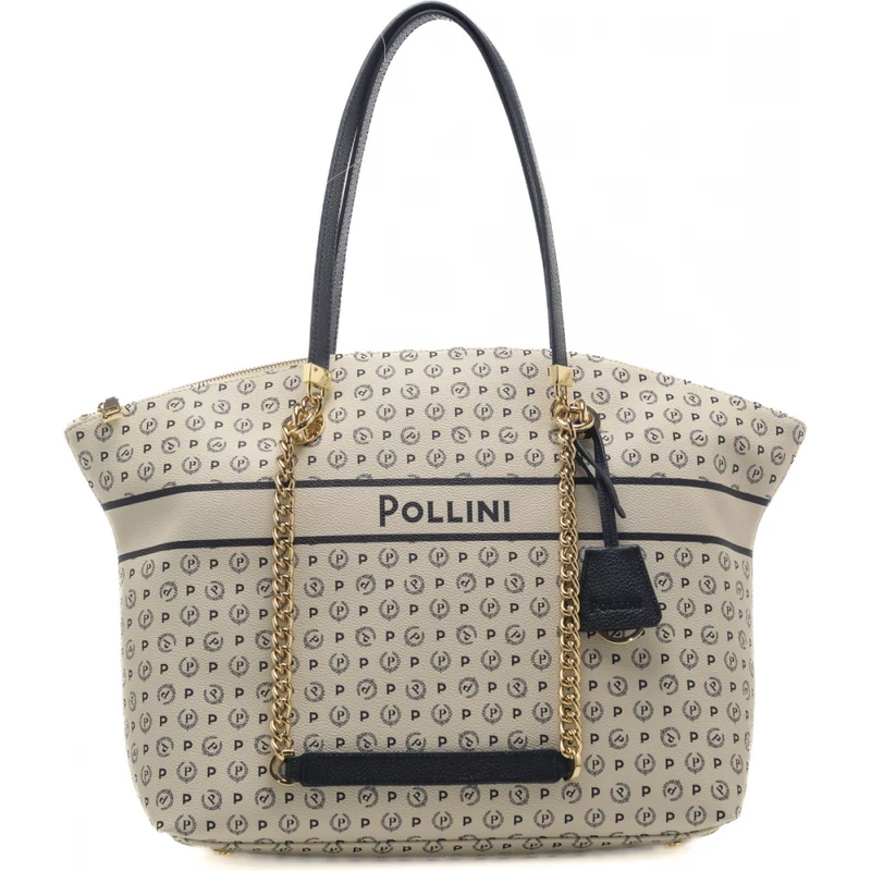 Pollini borsa a spalla da donna con pattern logo all over e doppio ...