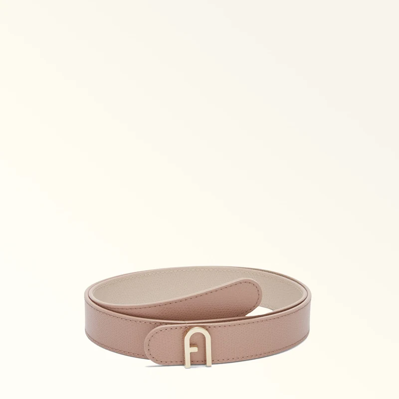 Furla Flow Cintura Reversibile Tulle Rosa Pelle Stampata Donna - Stileo.it