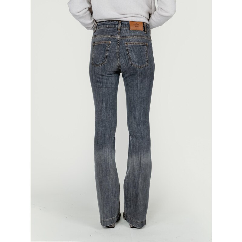 ANDREA MORANDO JEANS 5 TASCHE A ZAMPA GRIGIO MEDIO - Stileo.it