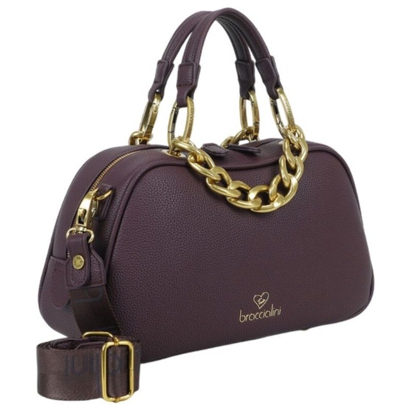Braccialini - Borsa bauletto in simil pelle con maxi catena Candy ...