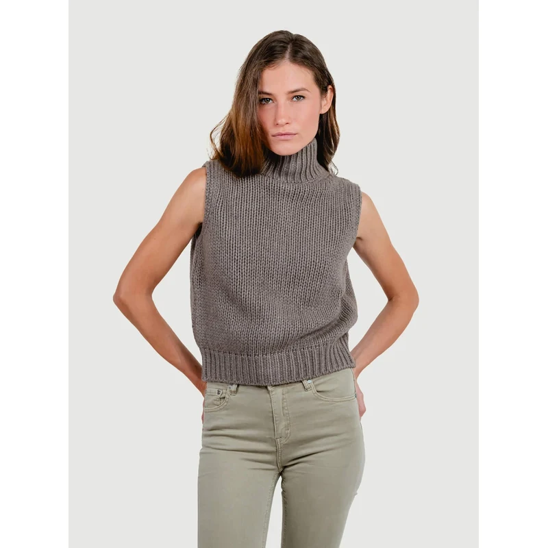 ANDREA MORANDO LUPETTO SMANICATO MISTO CASHMERE NOCE - Stileo.it
